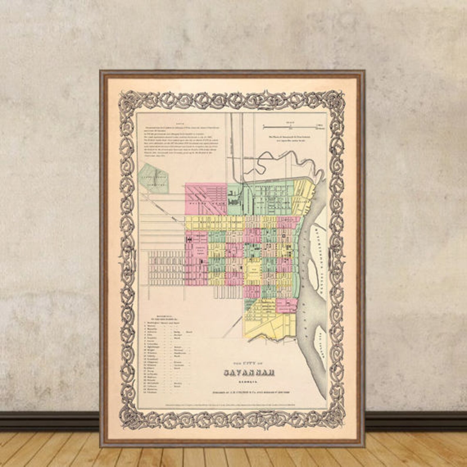 Savannah Map Old Map of Savannah Print Archival - Etsy