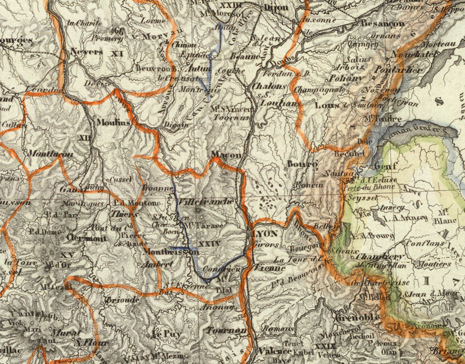 Large Old Map of France Wall Map Print Available on Paper - Etsy