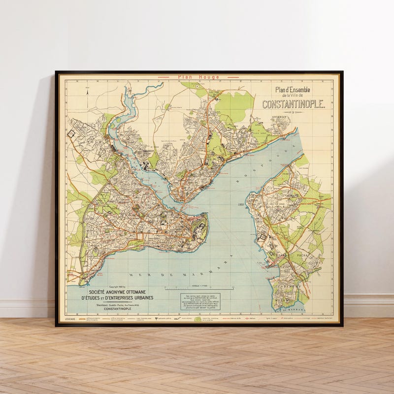 Istanbul Old Map Poster - Etsy UK