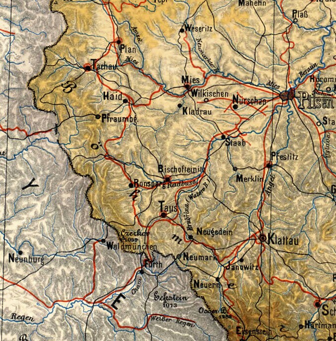 Bohemia Map czech Republic Vintage Map Print on Paper or - Etsy