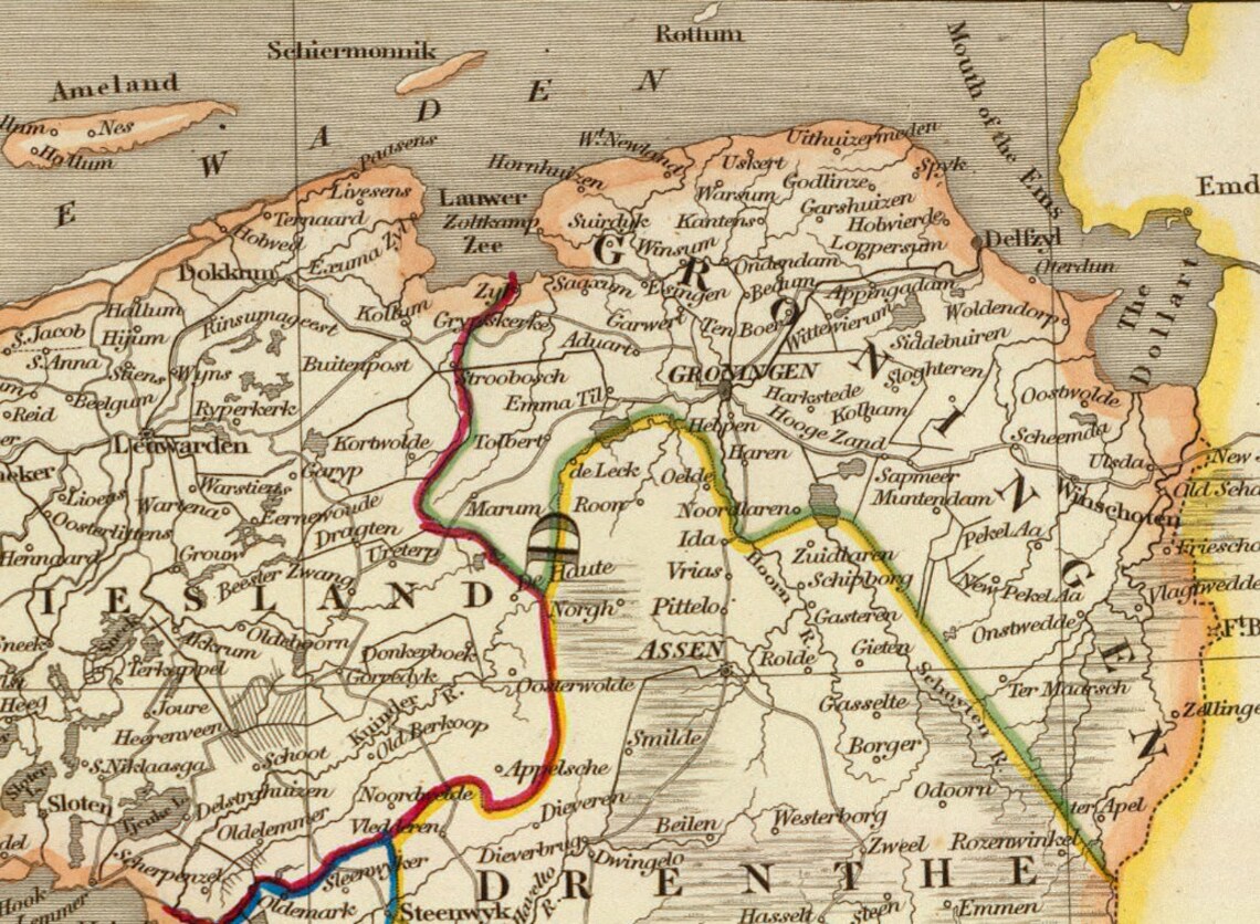 Historical Map of the Netherlands - Holland Large Map - Wall Map Print ...