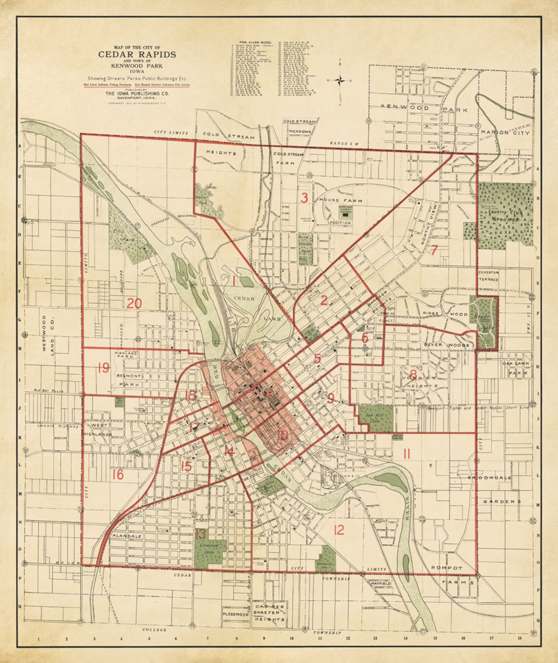 Old Map of Cedar Rapids Antique Map Vintage Map Antique - Etsy