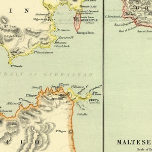 Mediterranean Region Map, Carte De La Mer Méditerranéen, Decorative ...