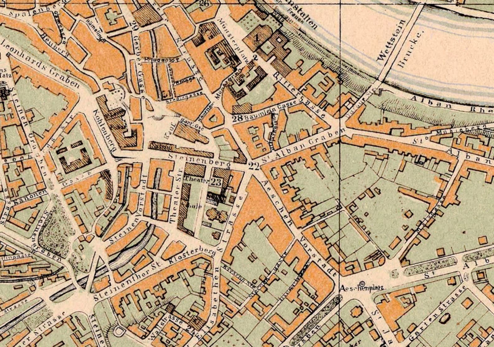 Map of Basel Old Map of Basilea Map Poster Wall Decor - Etsy