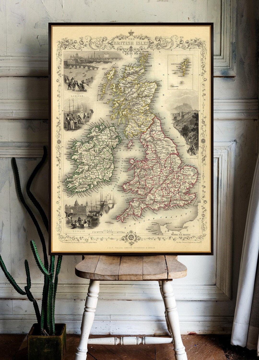 British Isles Map - Old Map of British Isles - Old Map Fine Print ...