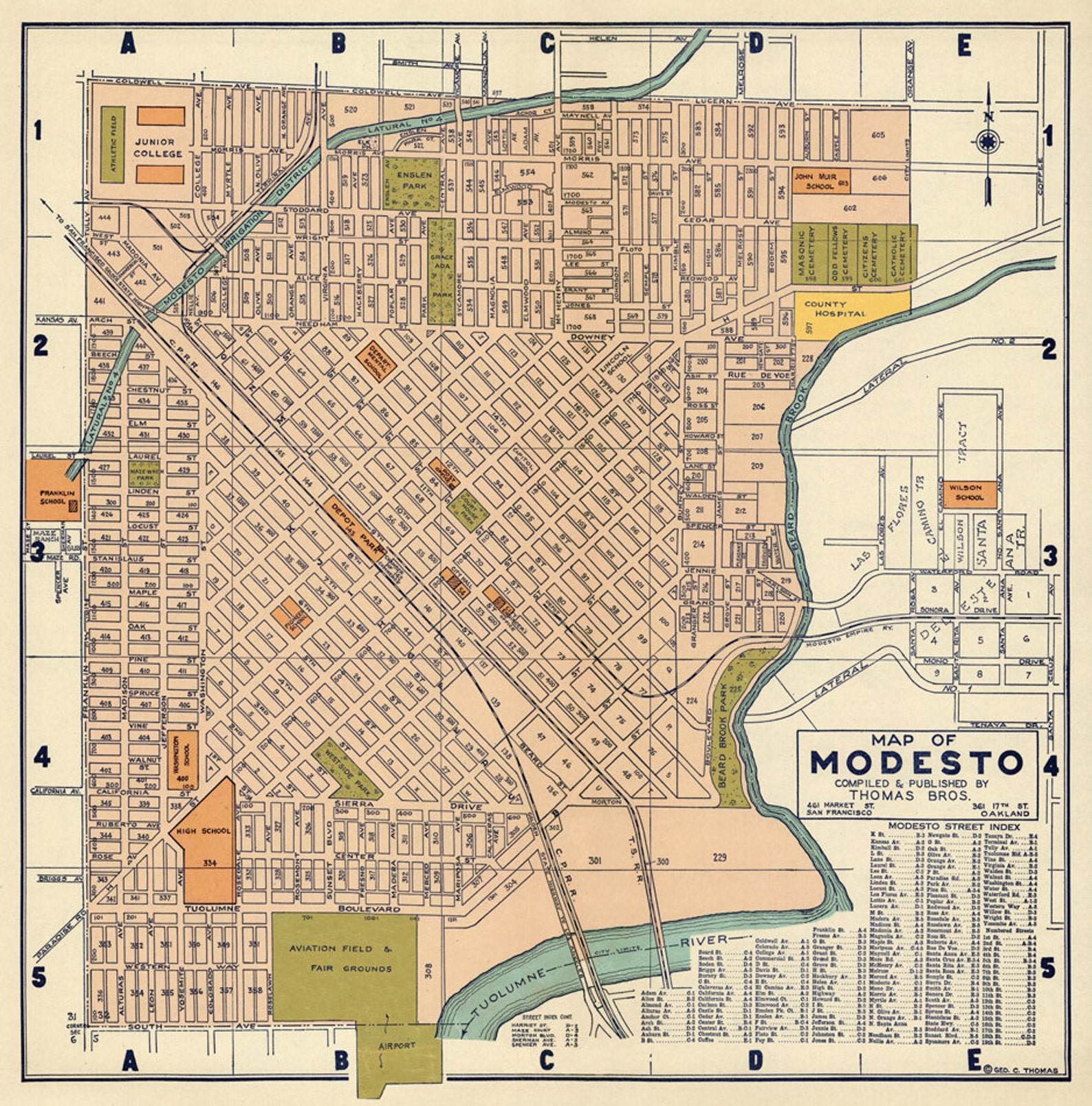 Old Map of Modesto Vintage City Plan Restored Fine Print - Etsy Canada
