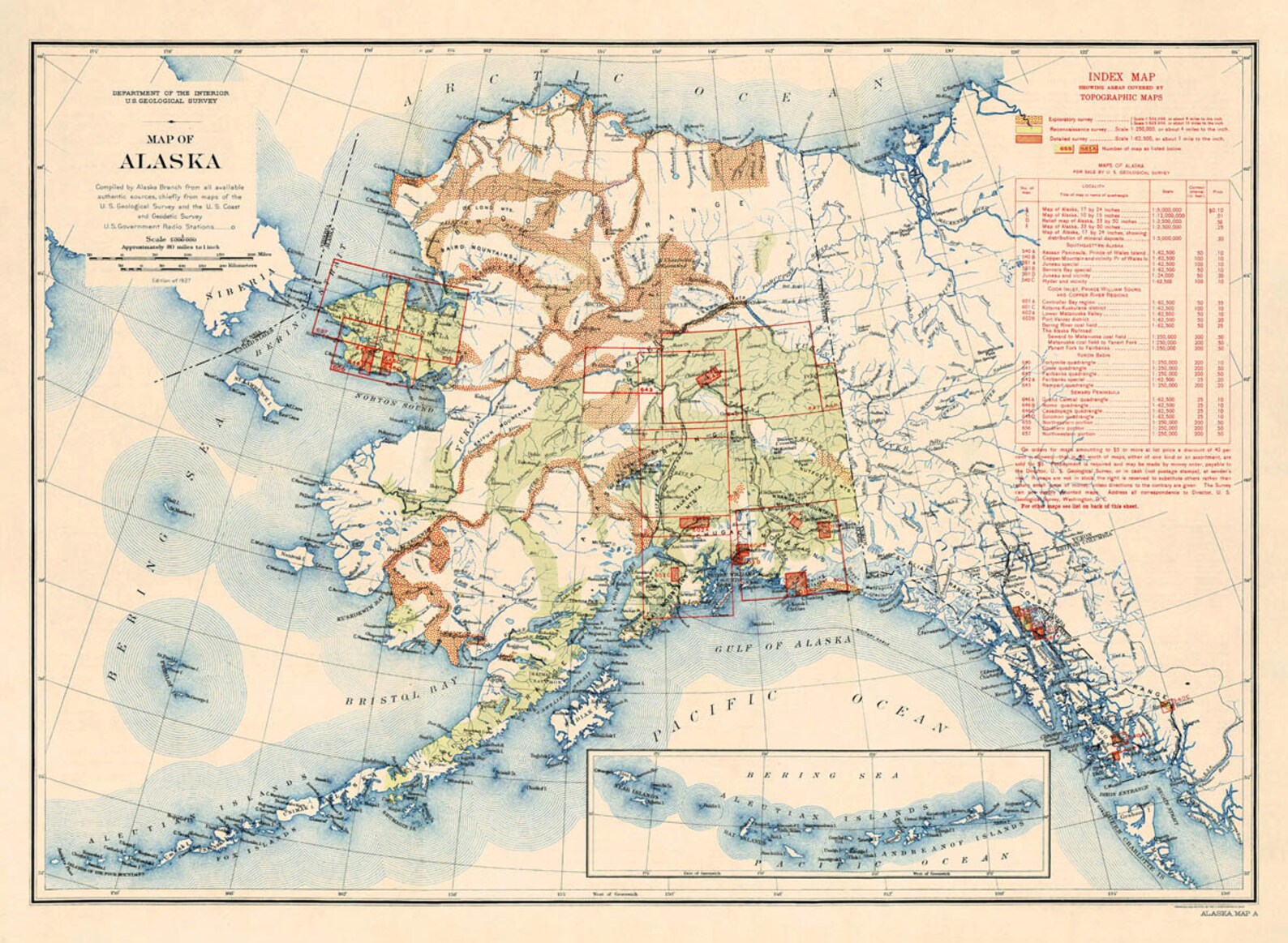 Geological Map of Alaska Fine Art Print Old Map of Alaska - Etsy