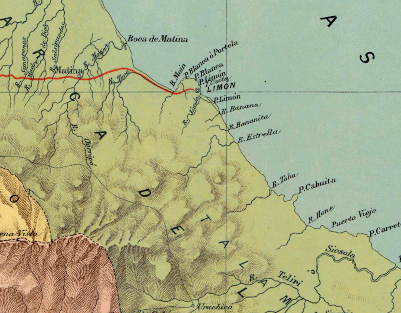 Costa Rica Map Old Map of Costa Rica Archival Reproduction - Etsy