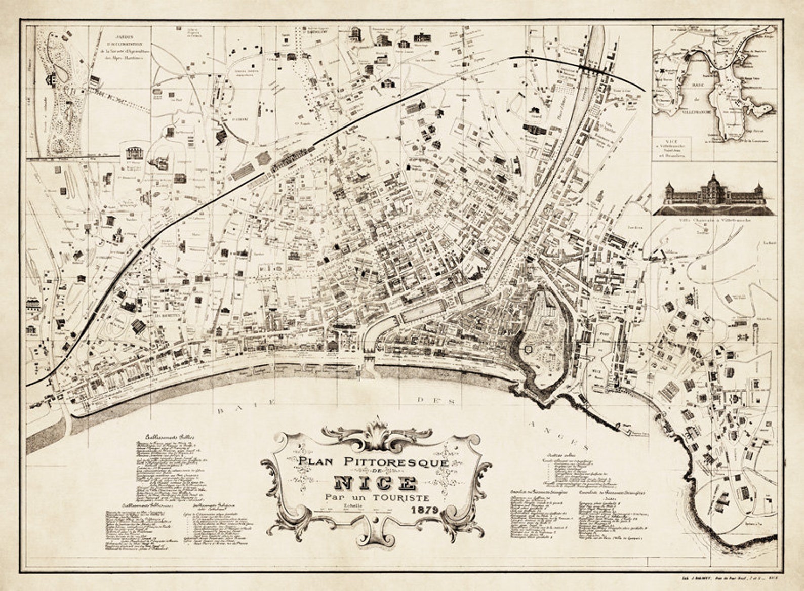 Nice Map Old Map of Nice City Map Archival Reproduction on - Etsy