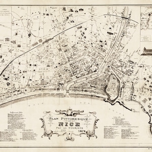 Nice Map Old Map of Nice City Map Archival Reproduction on - Etsy
