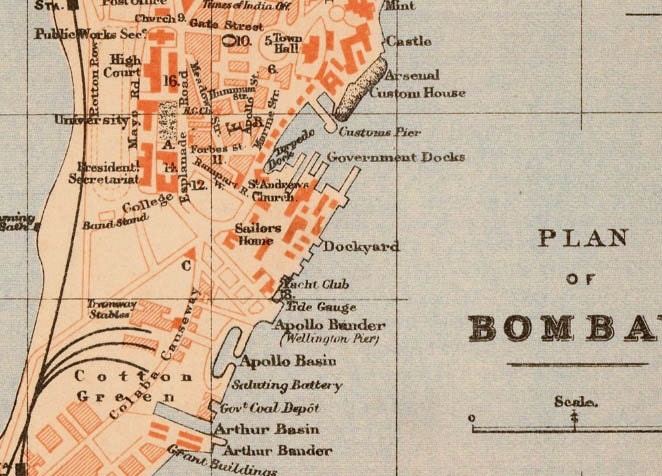 Bombay Map - Old Map of Bombay (mumbai) Fine Print - Wonderful Map ...