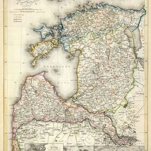 Old Map of Eastland and Livland - Map of Estonia and Latvia ...