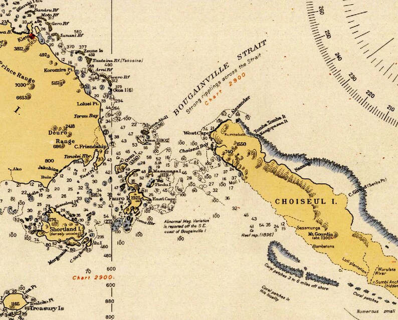 Nautical Chart of the Solomon Islands | Maritime Map of the South ...