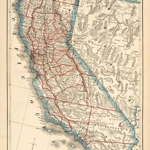 California Map - Large Map of California - Wall Map Printed on Paper or ...