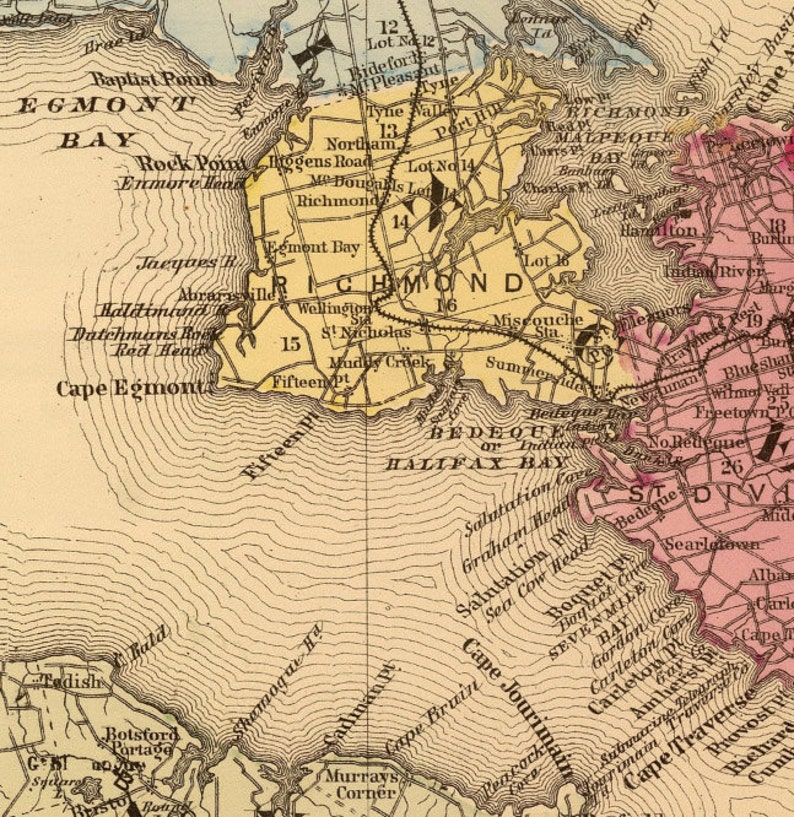 Prince Edward Map Old Map Archival Print Antique Map of - Etsy