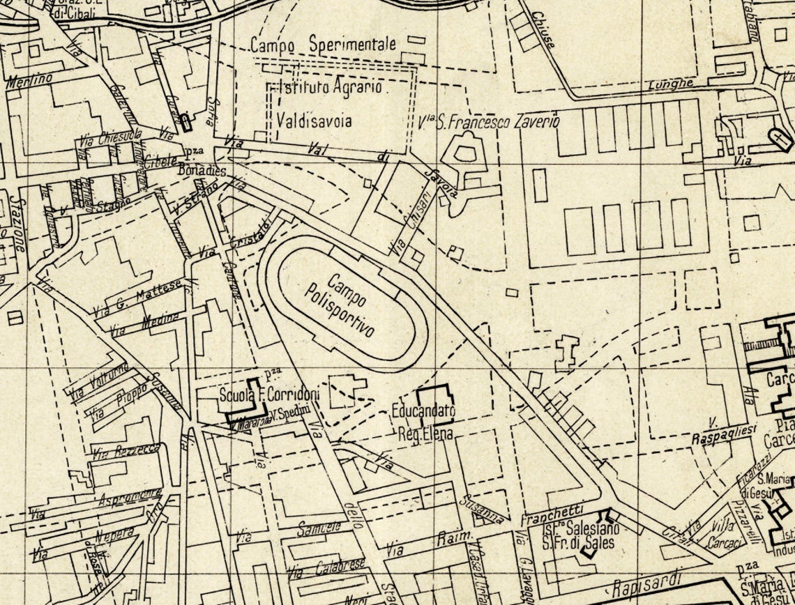 Catania Map Old Map of Catania Archival Print Available - Etsy