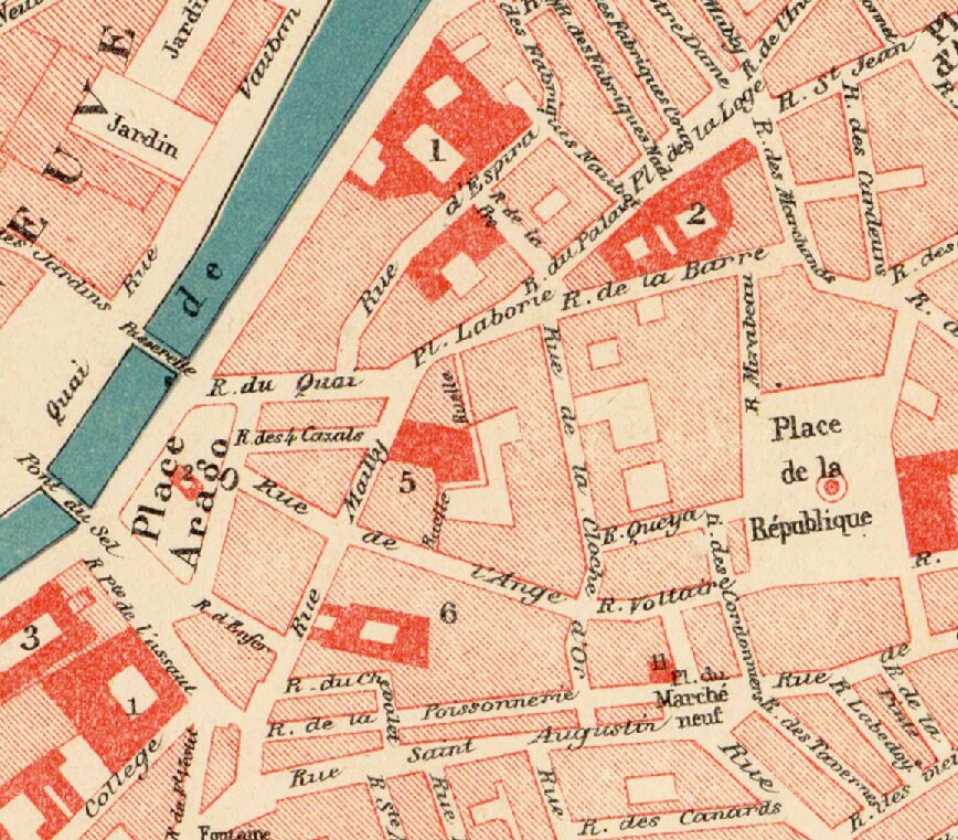 Perpignan Map Old City Map Print Plan De La Ville De - Etsy UK