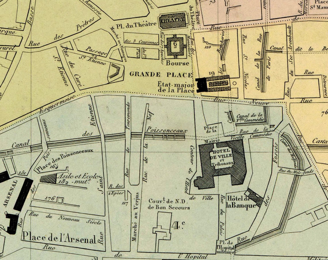 Vintage Map of Lille france Lille Map Old Map of Lille - Etsy