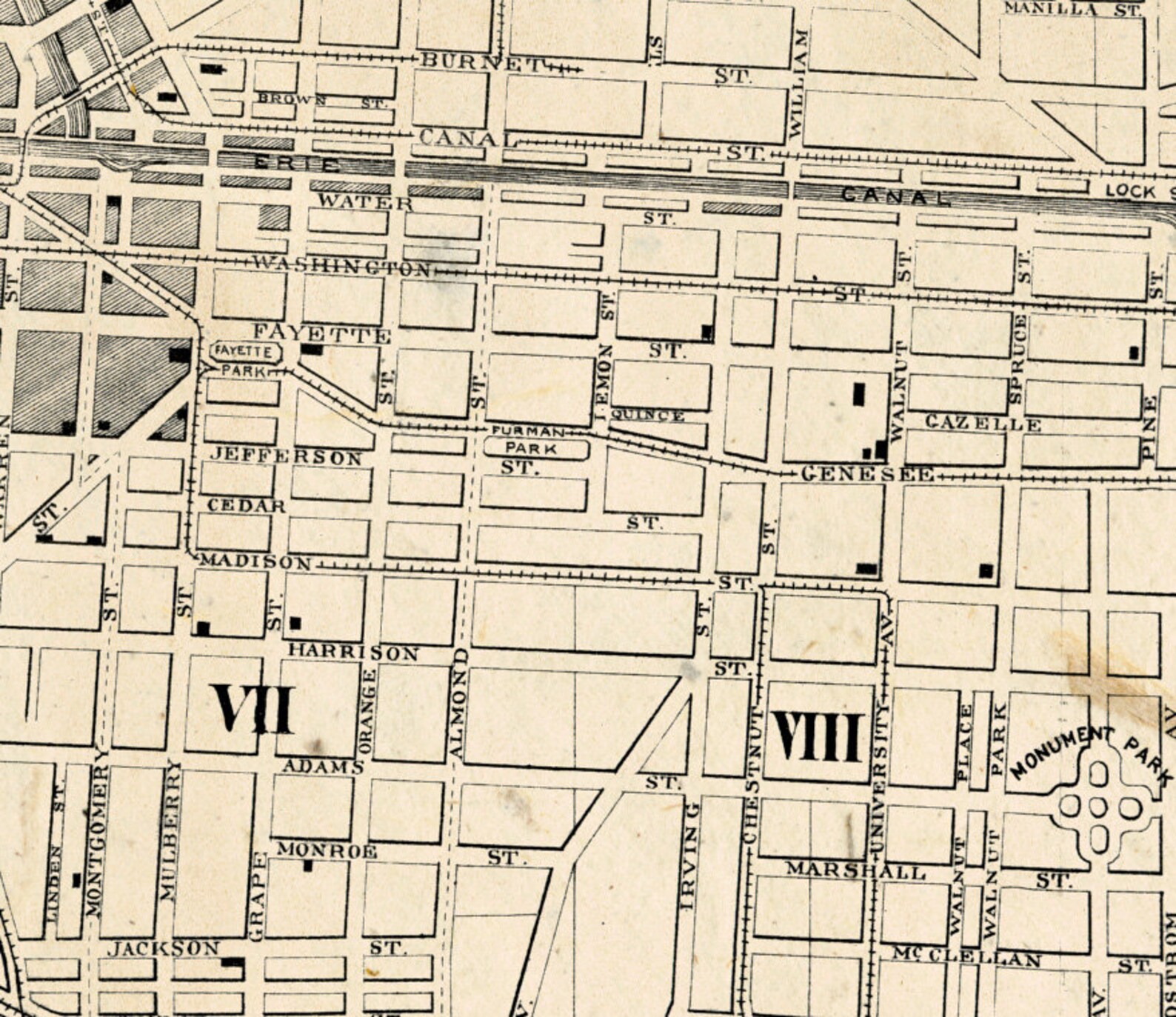 Old Map of Syracuse - Historical Syracuse Map, Fine Art Print on Paper ...