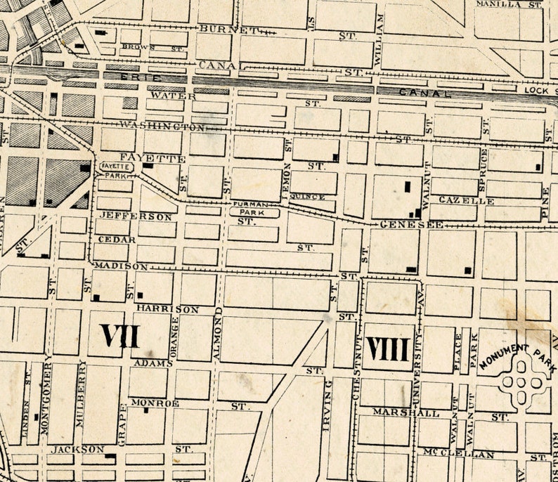 Old Map of Syracuse - Historical Syracuse Map, Fine Art Print on Paper ...