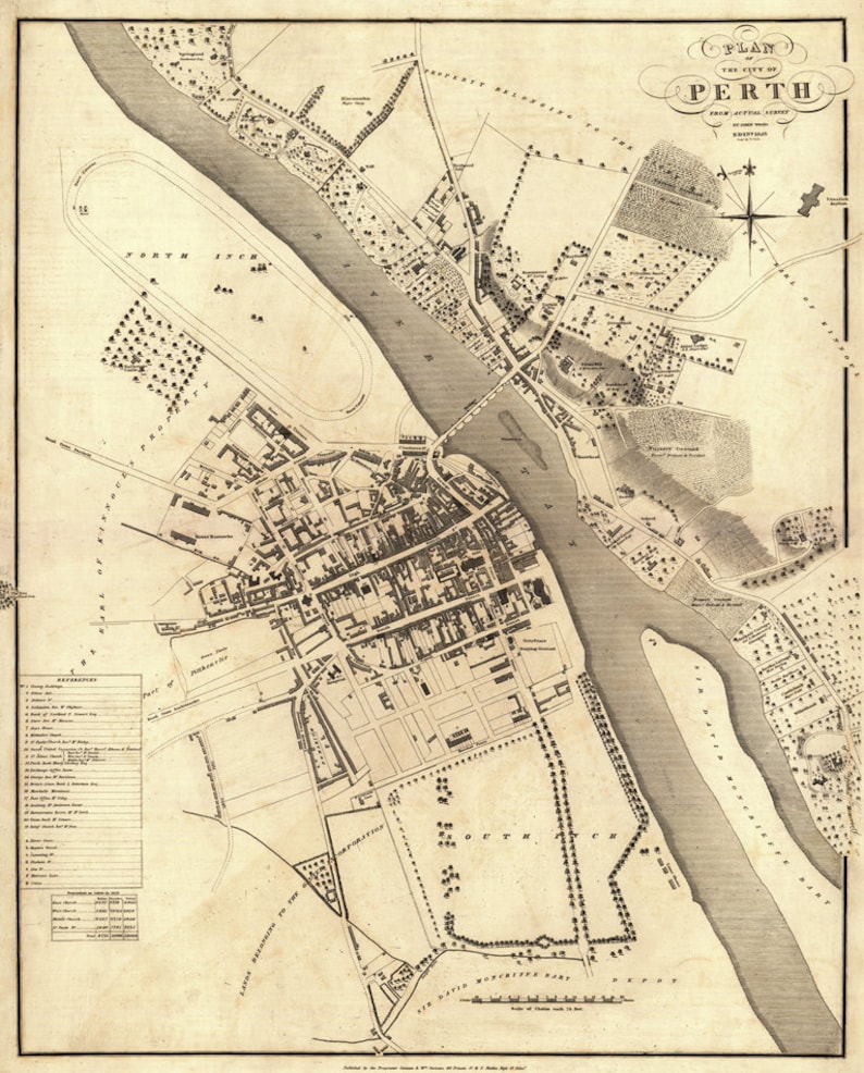 Map of Perth scotland Fine Archival Print Perth Map - Etsy