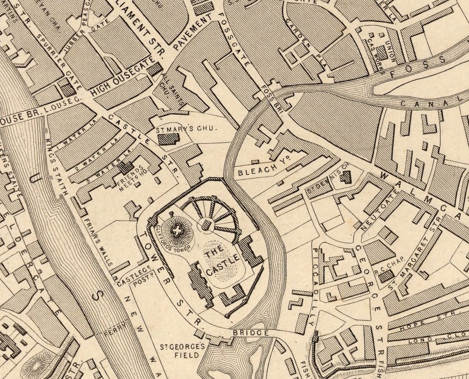Old Map of York - Antique Map of York (UK) - Available on Matte Paper ...