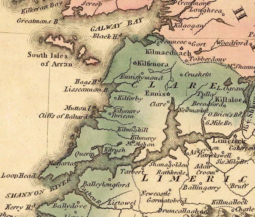 Historical map of Ireland - Old map restored, fine reproduction on ...