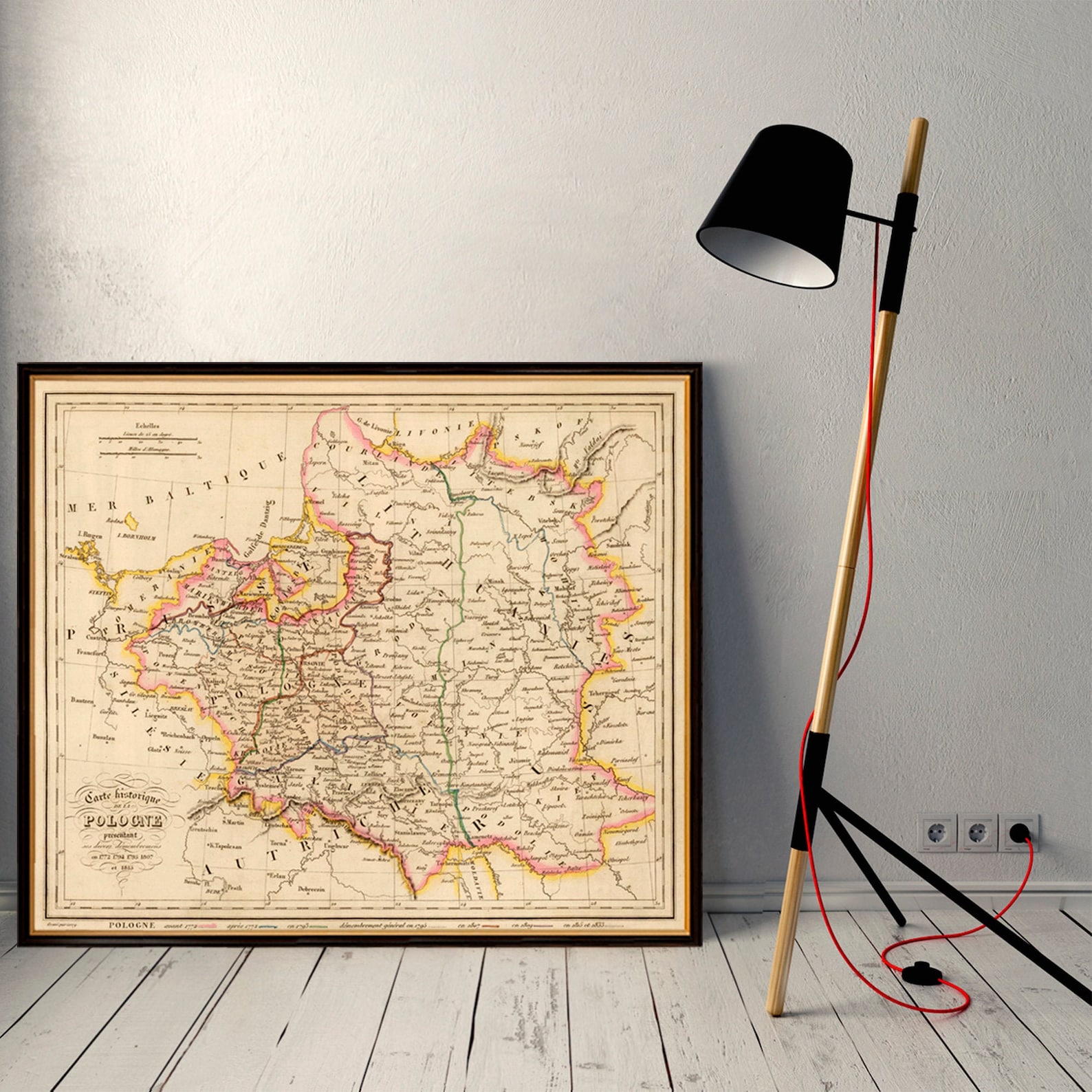 Historical Map of Poland - Vintage Map of Poland, Available on Paper or ...