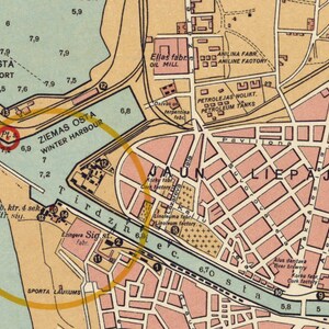 Map of Liepaja - Old City Plan - Restored Map Fine Print - Etsy