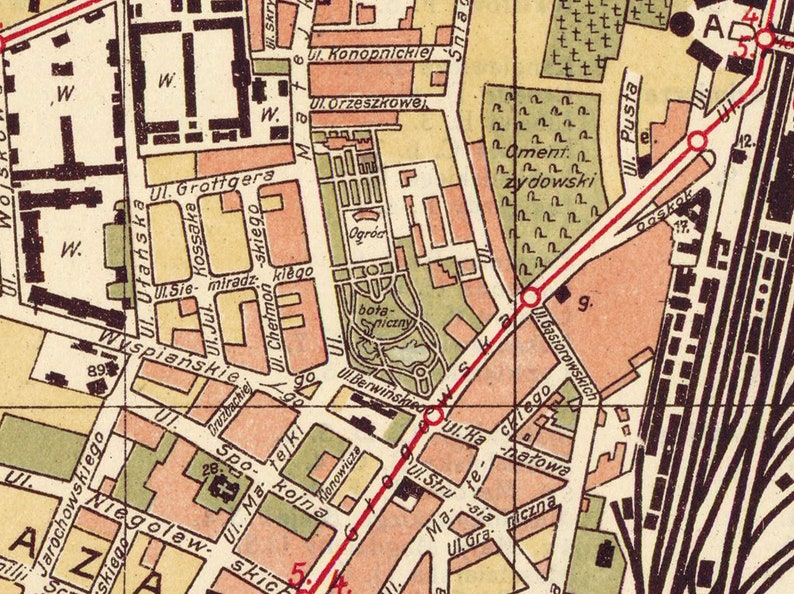 Poznan Map Vintage City Map Plan Miasta Poznania | Etsy