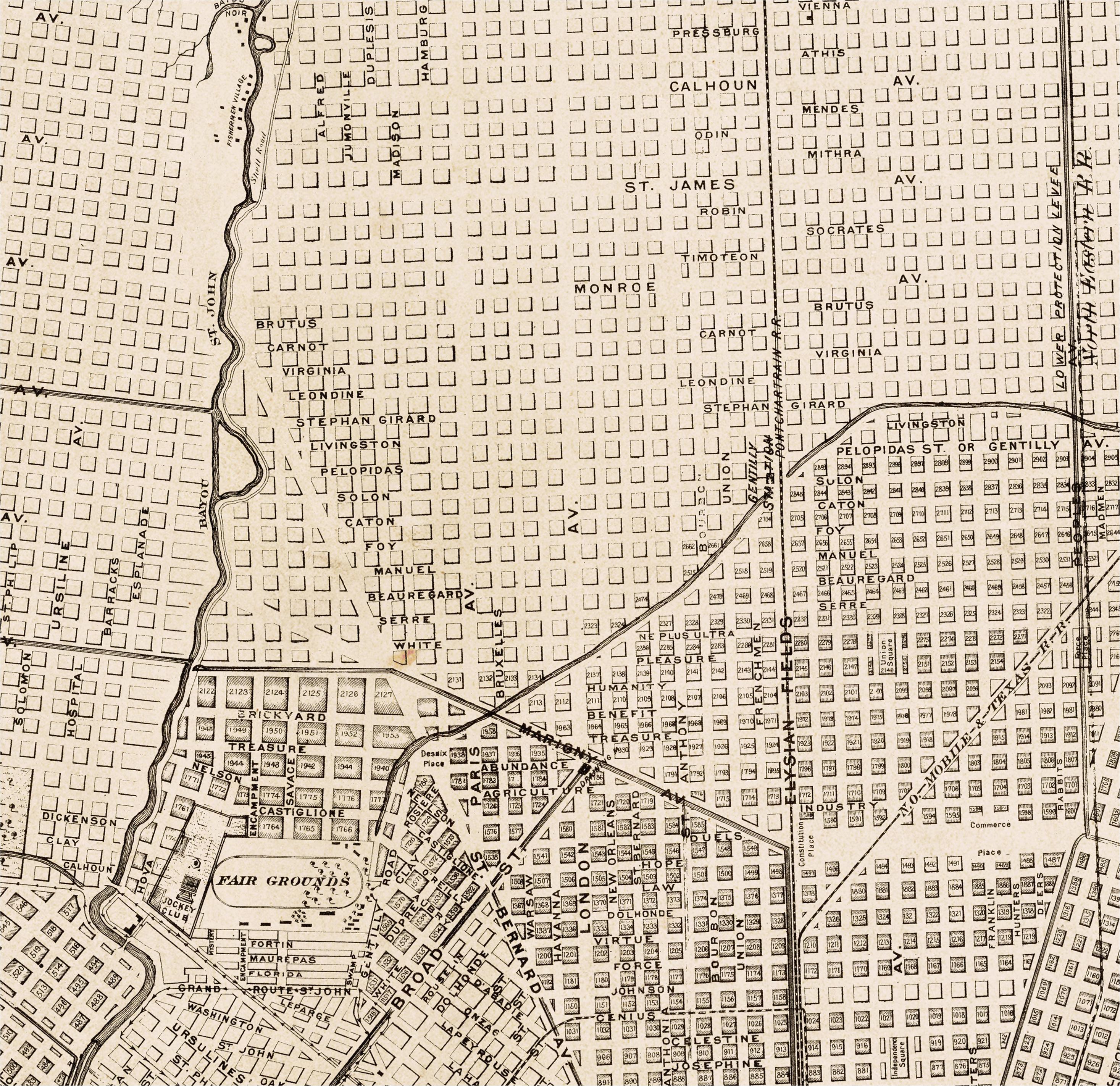 Antique 1884 New Orleans Map | World's Industrial and Cotton Centennial ...