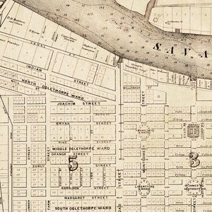 Old Map of Savannah, Historical Map Restored, Hostess City of the South ...