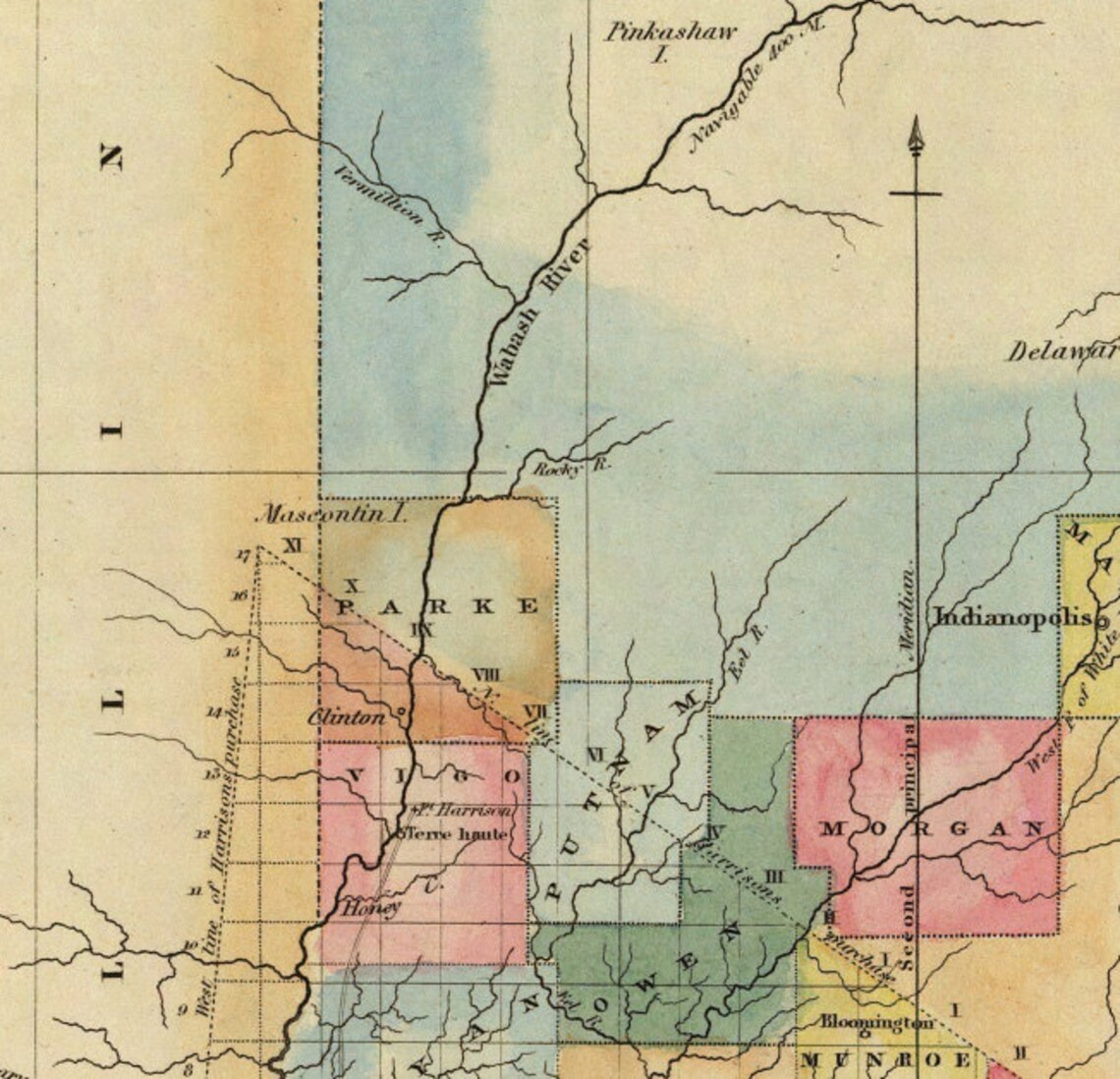 Indiana Map Old Map of Indiana Archival Print on Paper or - Etsy