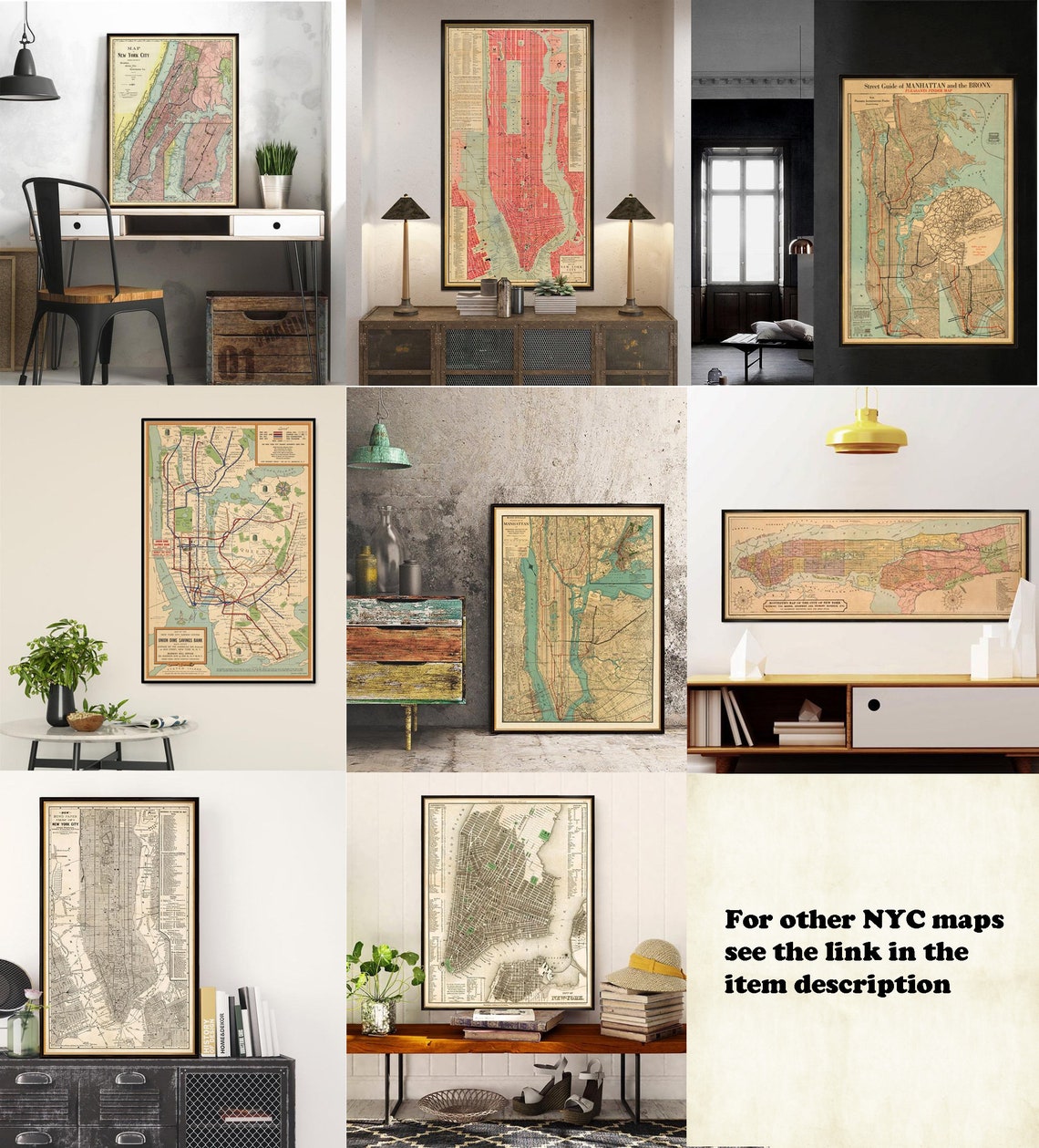 Map of Manhattan Old map of Manhattan New York Manhattan | Etsy