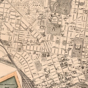 Melbourne Harbour Map, Decorative Map of Melbourne Port, Restored Map ...