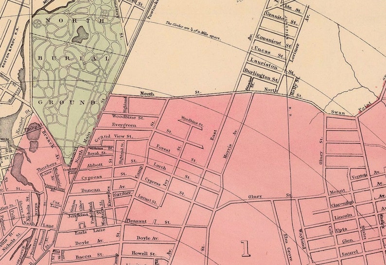 Providence Map Old City Map Restored Archival Print Wall - Etsy