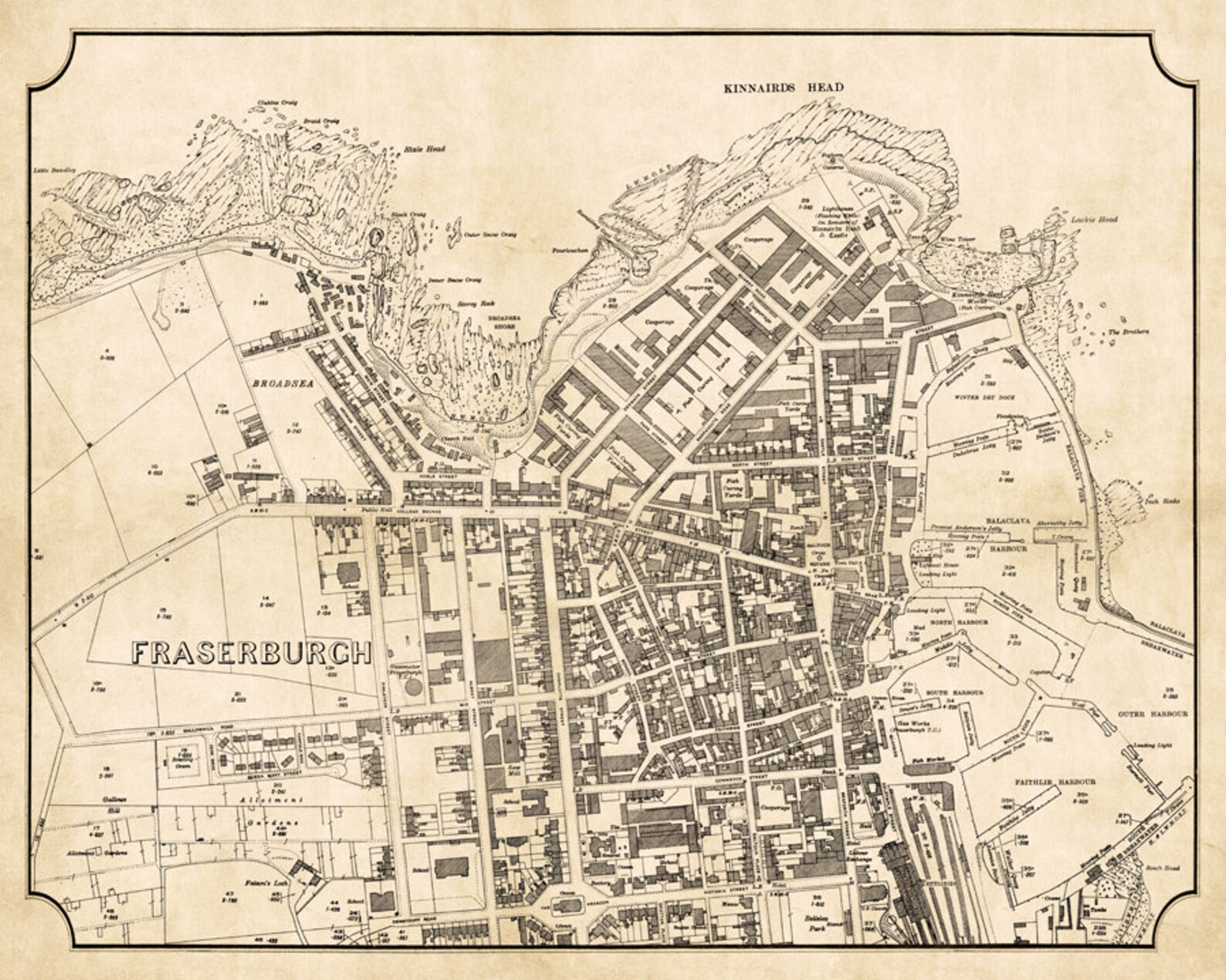 Old Map of Fraserburgh Fine Print on Paper or Canvas - Etsy