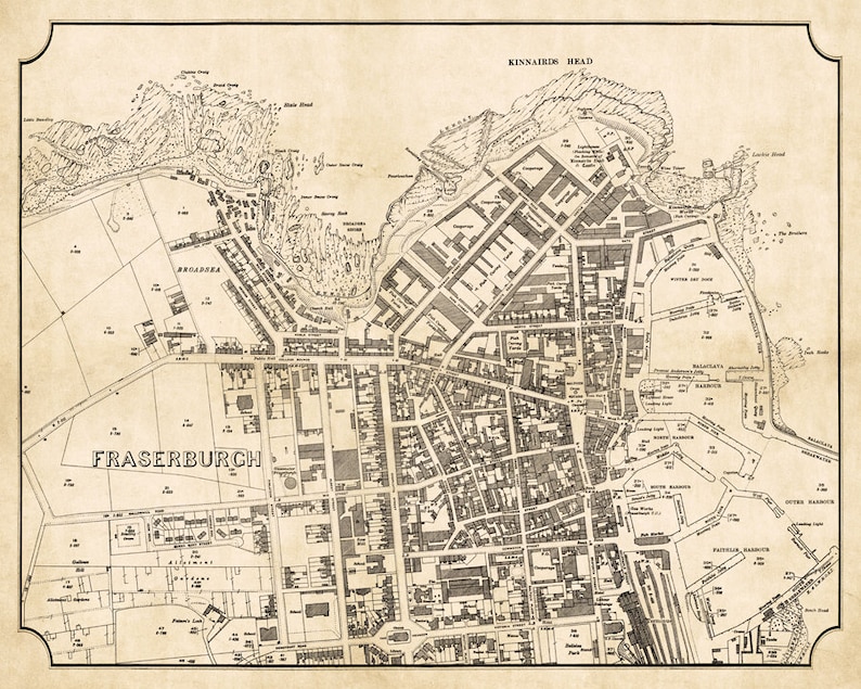 Old Map of Fraserburgh Fine Print on Paper or Canvas - Etsy