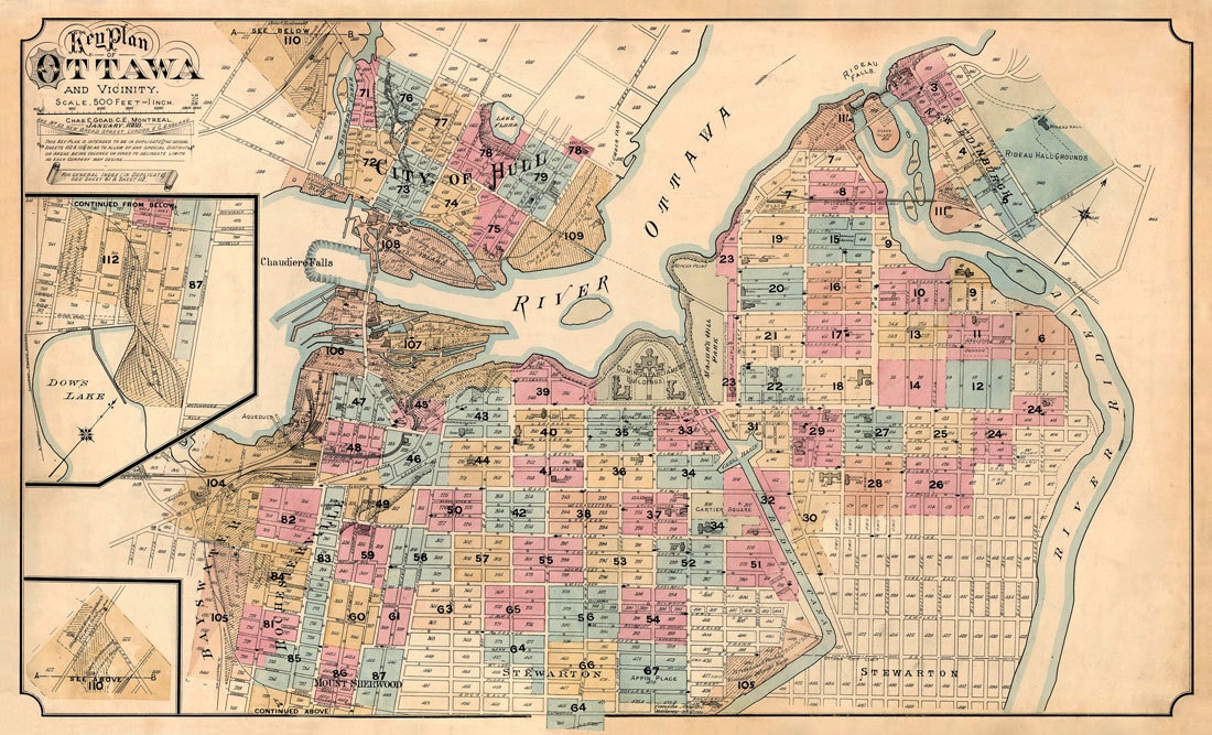 Vintage Map of Ottawa canada Historical Map Plan of - Etsy