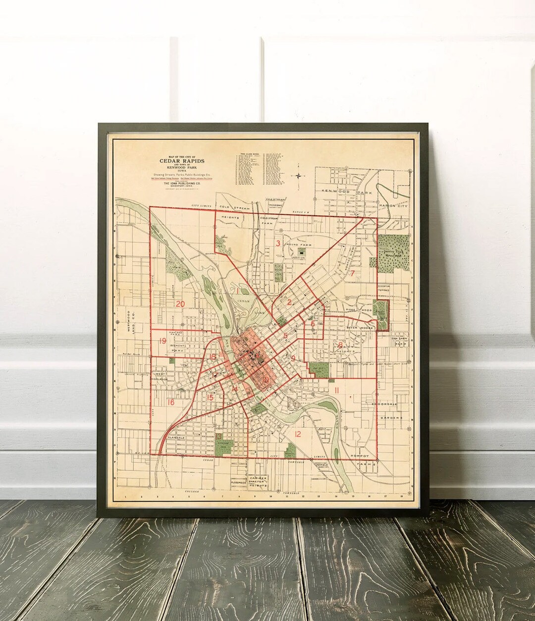 Old Map of Cedar Rapids - Antique Map - Vintage Map - Antique Cedar ...