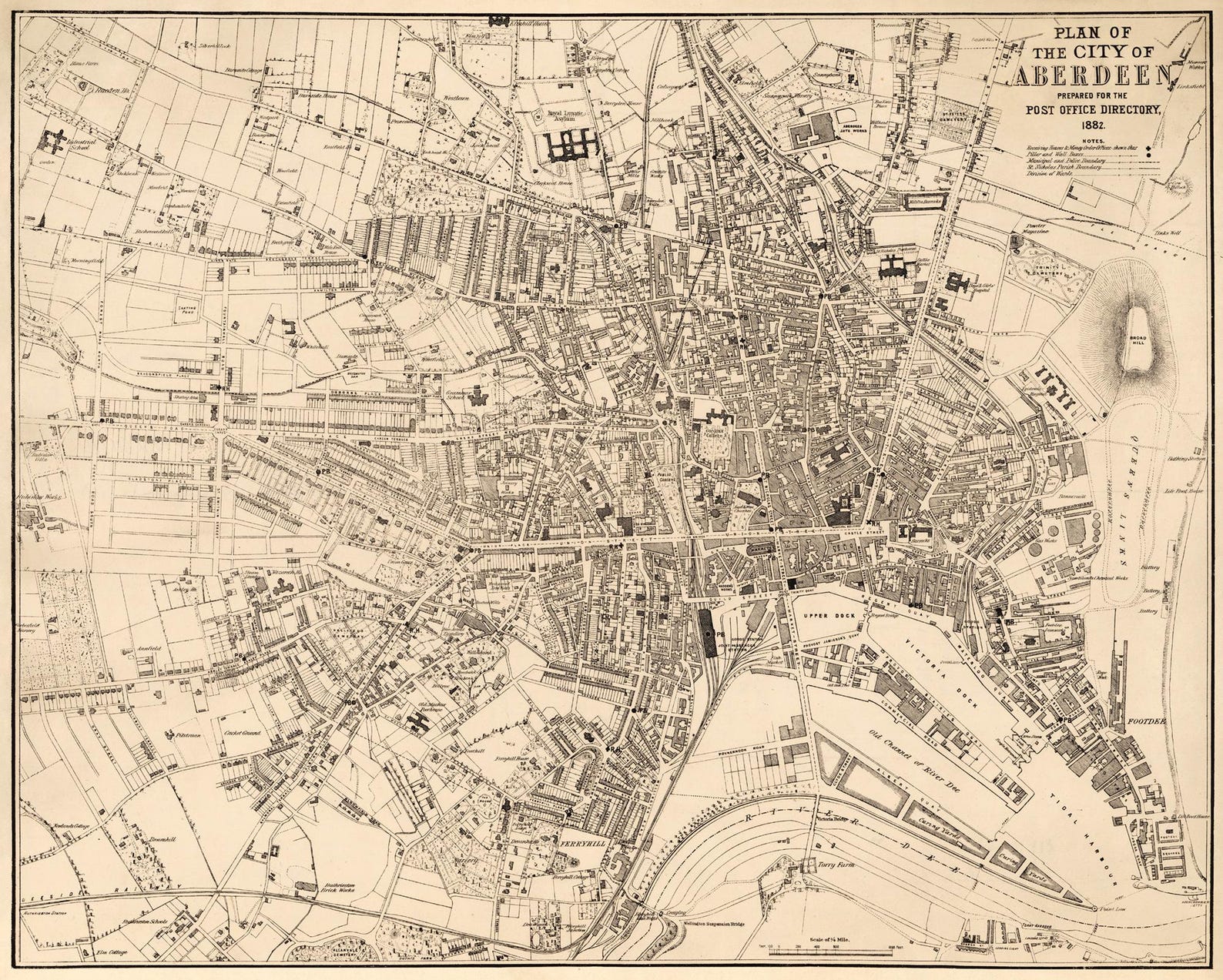 Aberdeen Map - Vintage Map Restored - Old Map of Aberdeen Fine ...