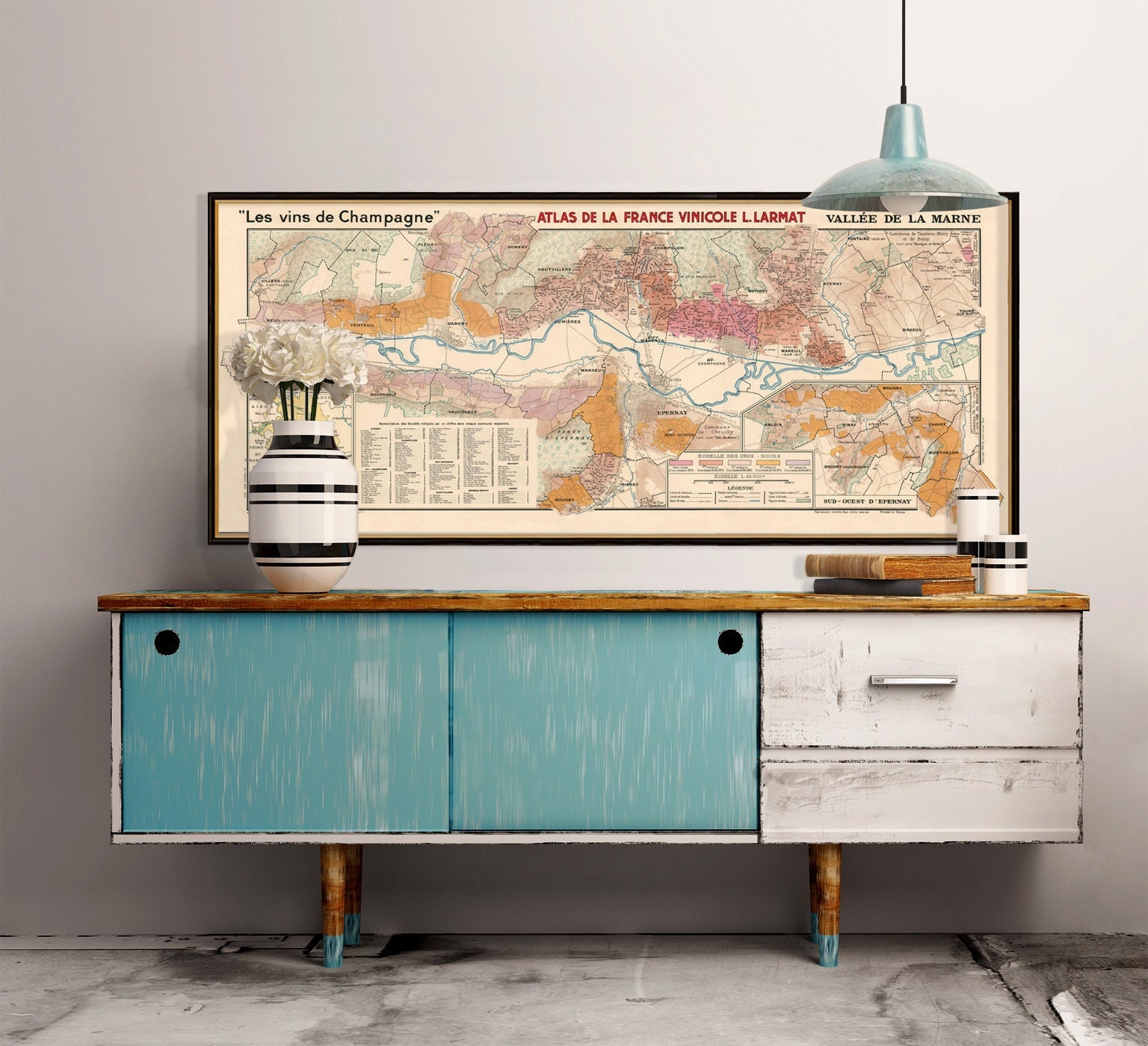 Map of the Marne River Valley Champagne Vineyards in France - Etsy Canada