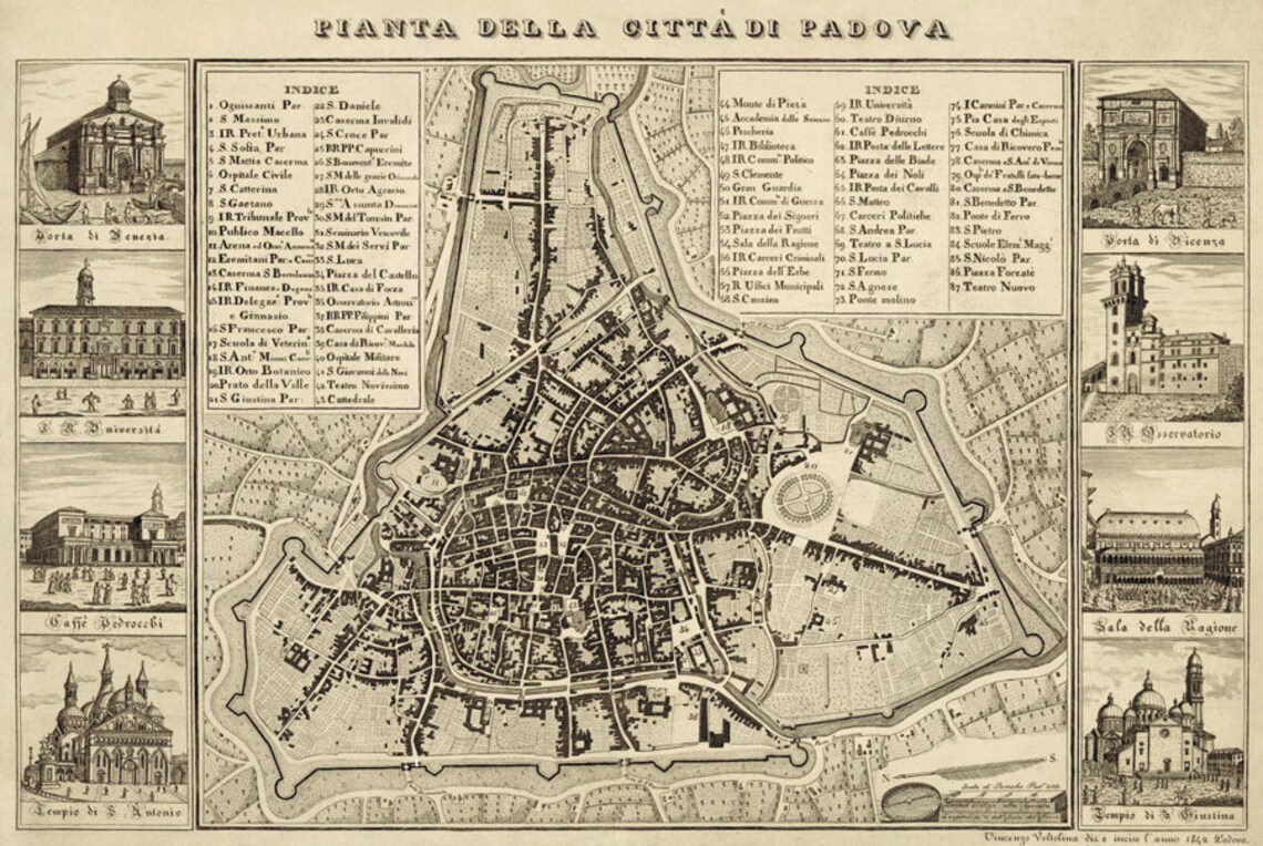 Padova Map Map of Padua Old Map of Padoa Archival Print - Etsy
