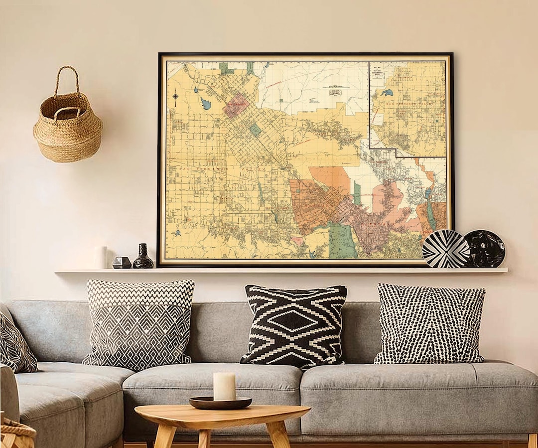 San Fernando Valley Map, Detailed Map From 1938, Digitally Restored ...