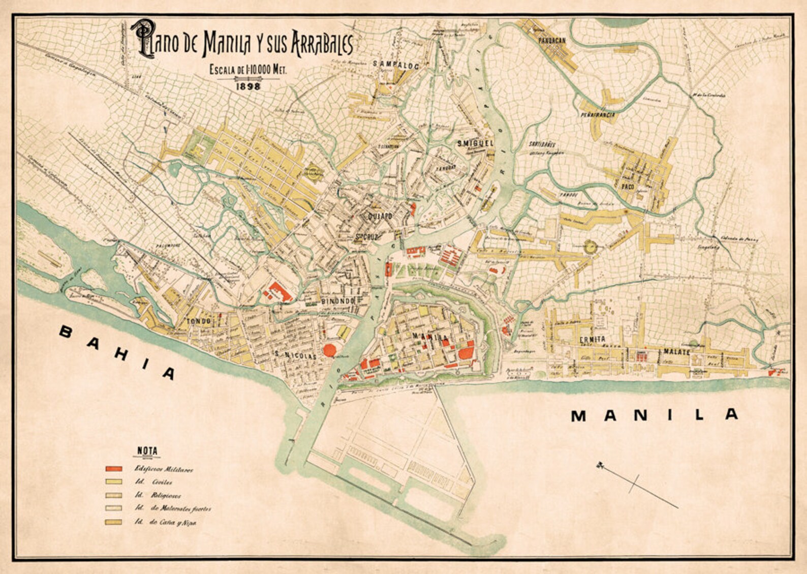 Manila Map Vintage Map of Manila and Suburbs Fine Print - Etsy Canada