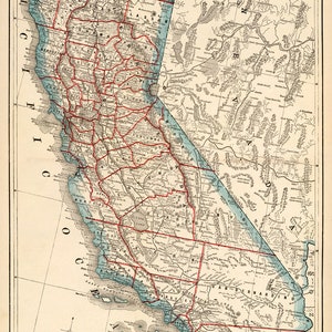 California Map - Large Map of California - Wall Map Printed on Paper or ...