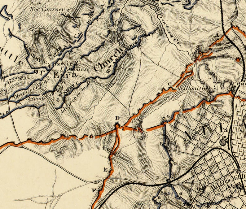 Vintage Map of Atlanta Old Map Illustrating the Siege of - Etsy
