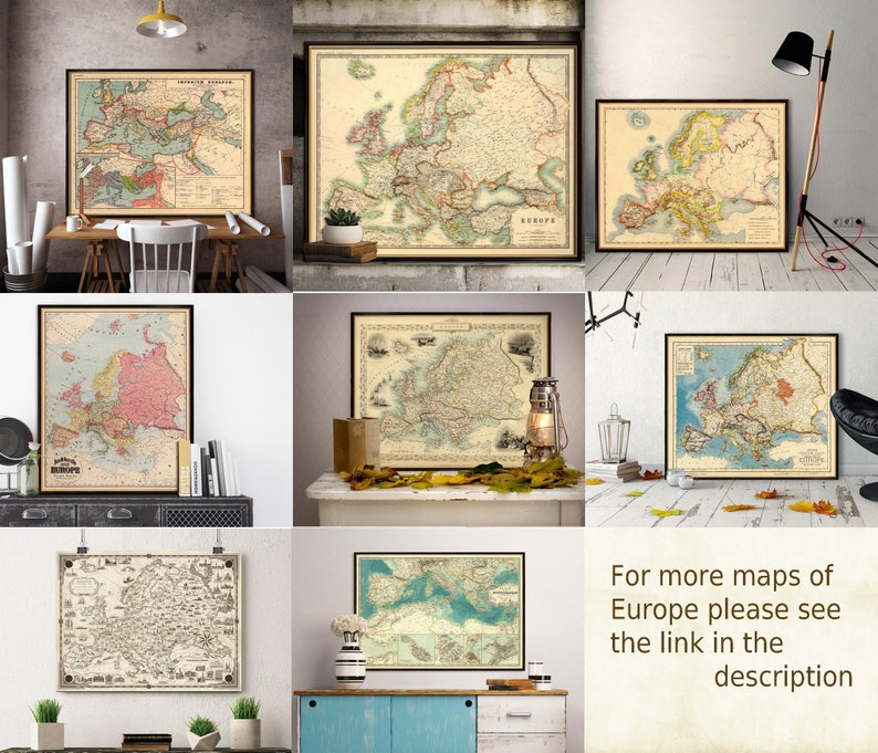 Europe Map Japanese Map of Europe Historic Map Giclee - Etsy