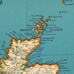 Vintage Map of British Isles - Archival Print on Matte Paper or Canvas ...