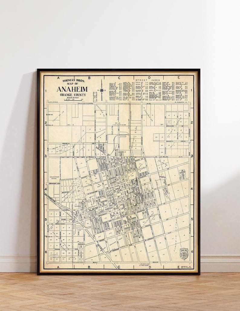 Historical Map of Anaheim - Large Map of Anaheim, Available on Paper or ...